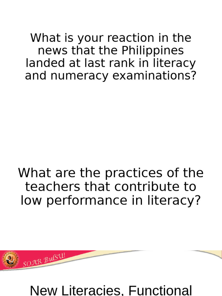 Improving Literacy and Numeracy in the Philippines | PDF | Literacy ...