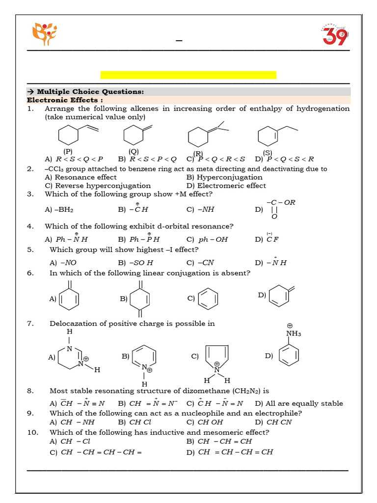GOC Work Sheet For IIT Revision | PDF | Amine | Acid