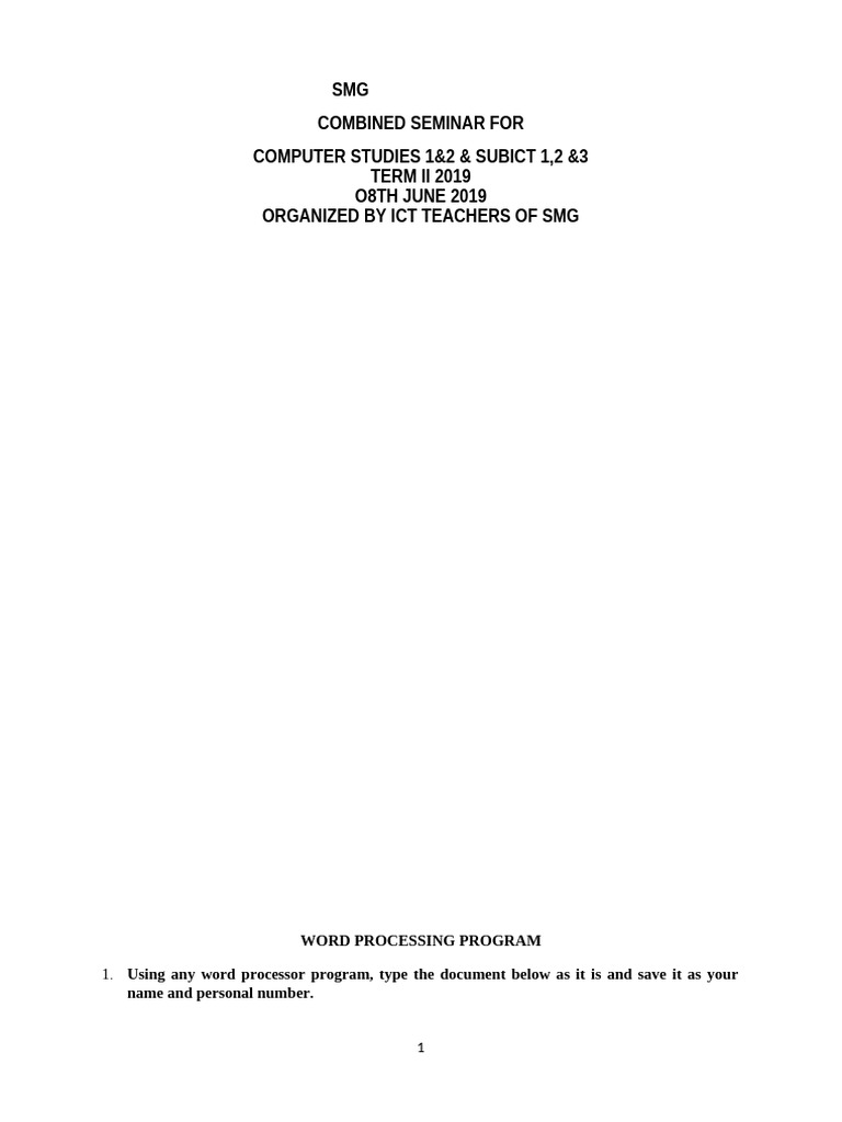 ICT Practical Questions For All EDITED FINAL | PDF | Input/Output | Computer Hardware