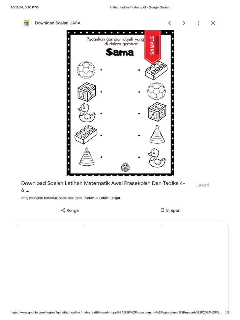 Latihan Tadika 4 Tahun PDF - Google Search | PDF