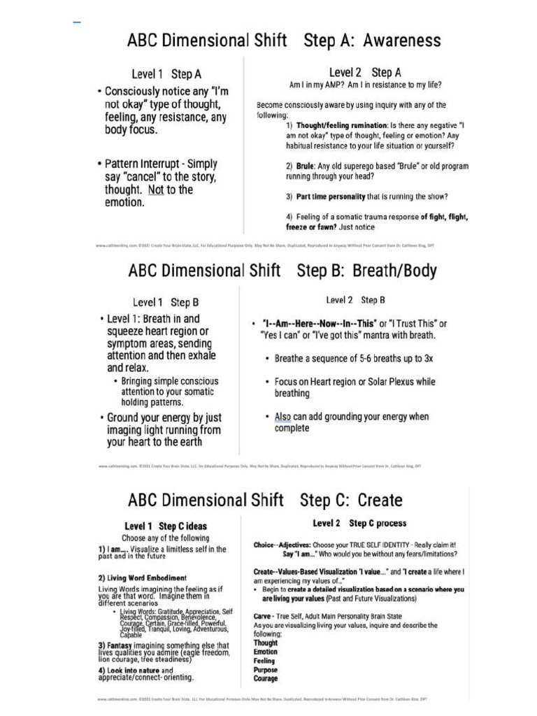 Abc Dimensional Shift by DR Cathleen King | PDF