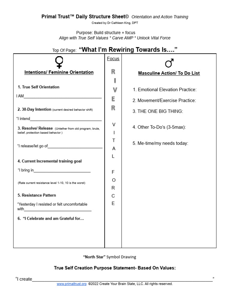 Primal Trust 2022 Daily Structure Sheet Class 4 | PDF | Behavioural ...