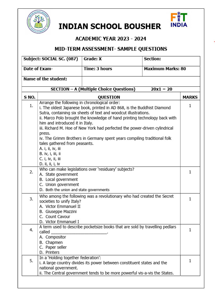 GR10 - SS - Sample Qp-Term e - Ay 2024-25. | PDF