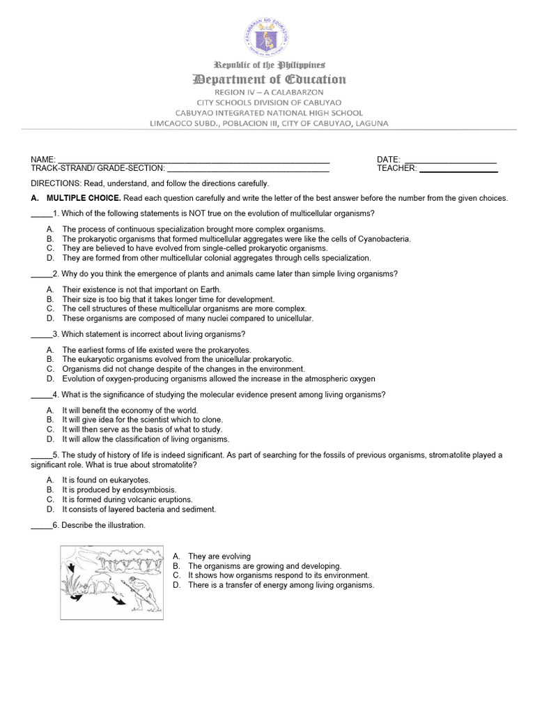 Earth and Life Science-Sdo Diagnosis | PDF | Genetic Engineering ...