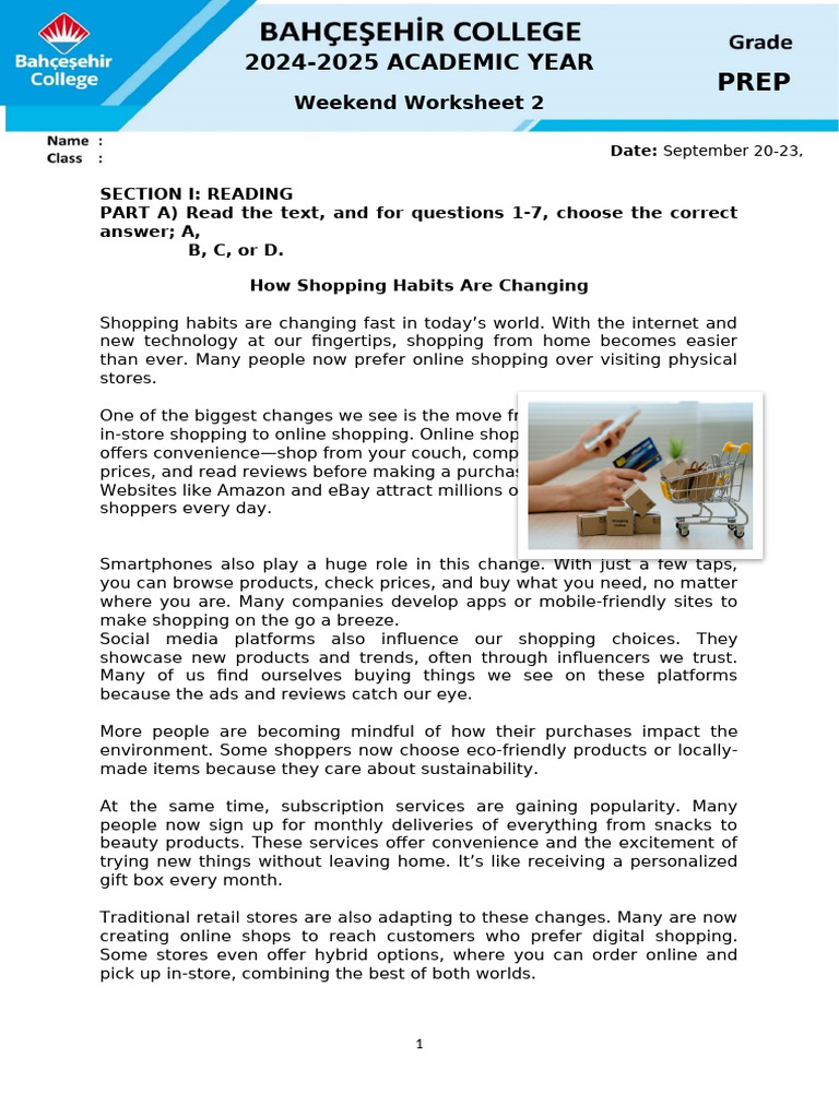 Prep Weekend Worksheet 2 1726733469 | PDF | Online Shopping | Retail