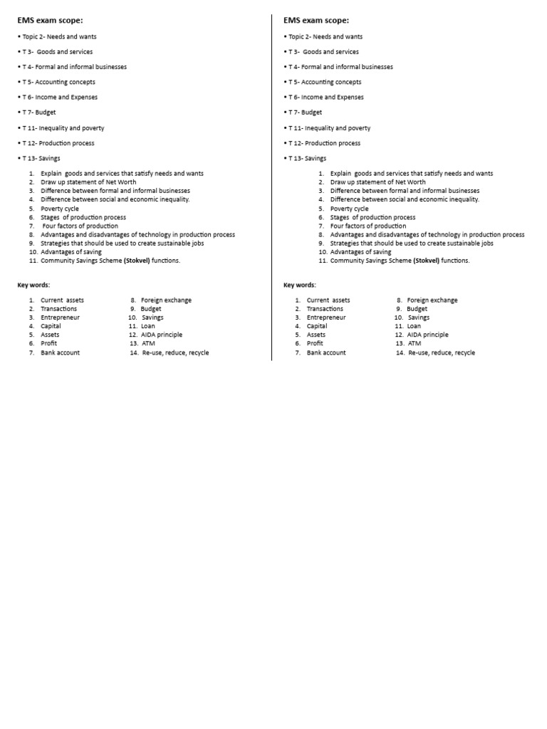 EMS scope | PDF | Wealth | Economic Inequality