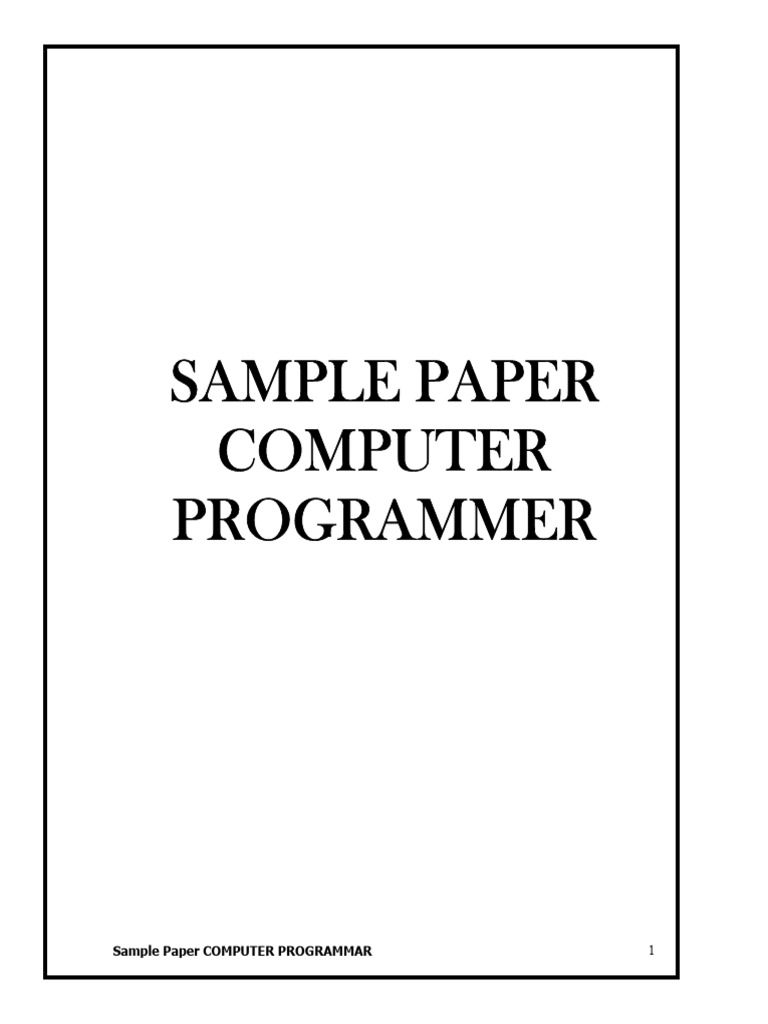 Computer Programmer | PDF | Method (Computer Programming) | Software ...