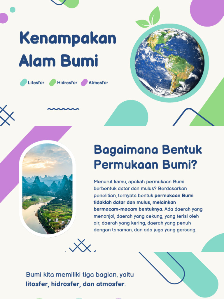 Kenampakan Alam Bumi IPAS Presentasi Pendidikan Ungu Hijau Dan Biru ...