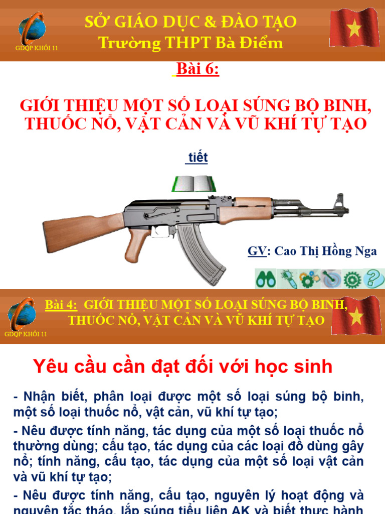 Bai6 - Giới Thiệu Một Số Loại Súng Bộ Binh, Thuốc Nổ, Vật Cản Và Vũ Khí Tự Tạo | PDF
