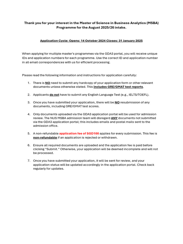 MSBA Application Guide 2025/26 | PDF | Academic Degree | Diploma