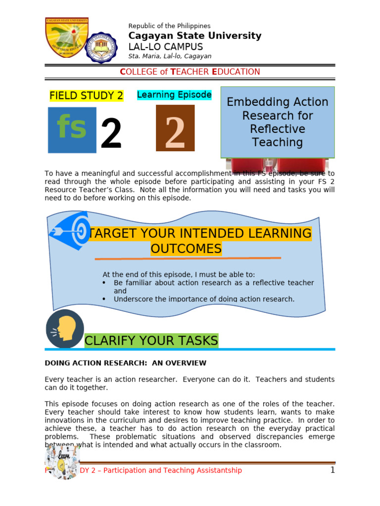 Field Study 2 Episode 2 | PDF | Teachers | Action Research