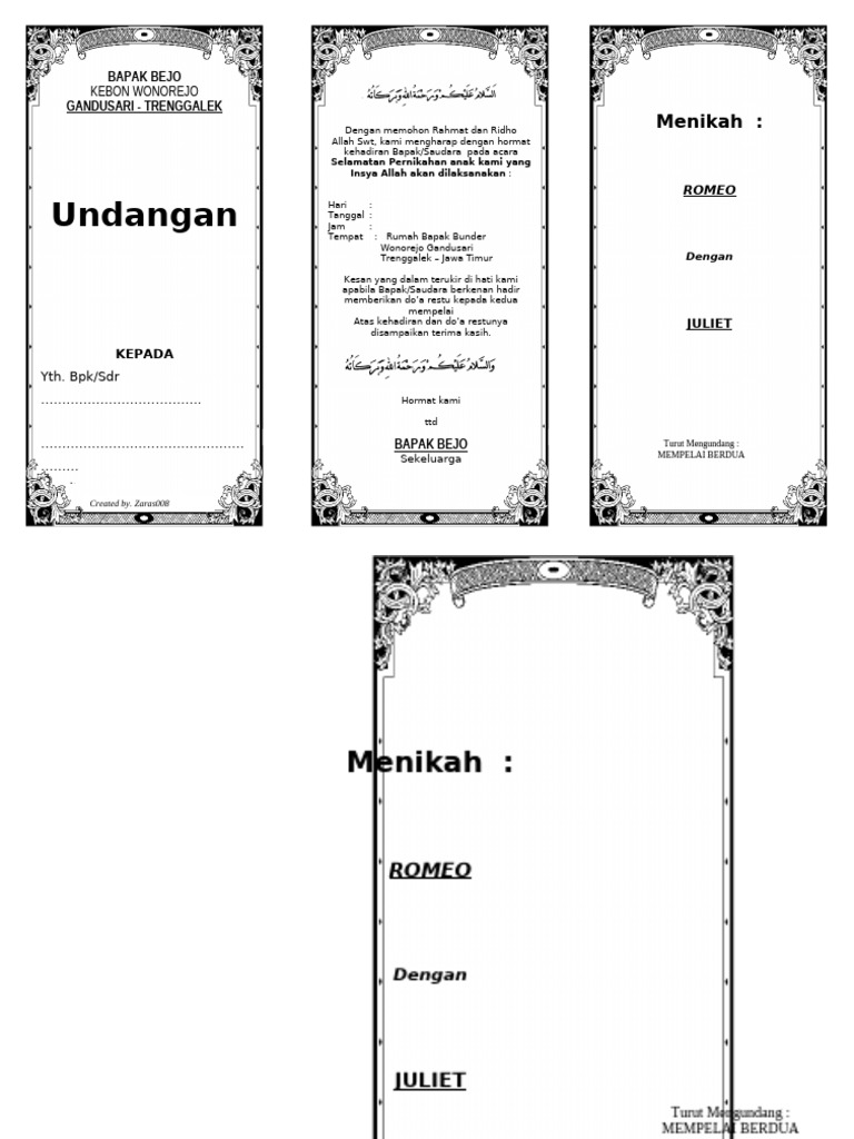 Model Undangan Seri 3 Akad Nikah | PDF