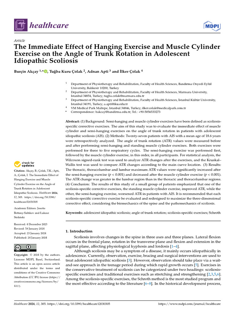 The Immediate Effect of Hanging Exercise | PDF | Vertebral Column ...