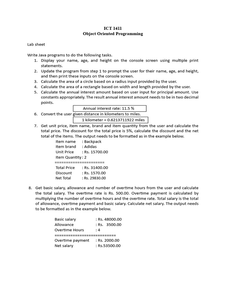 Labsheet 1 | PDF | Finance & Money Management | Computers
