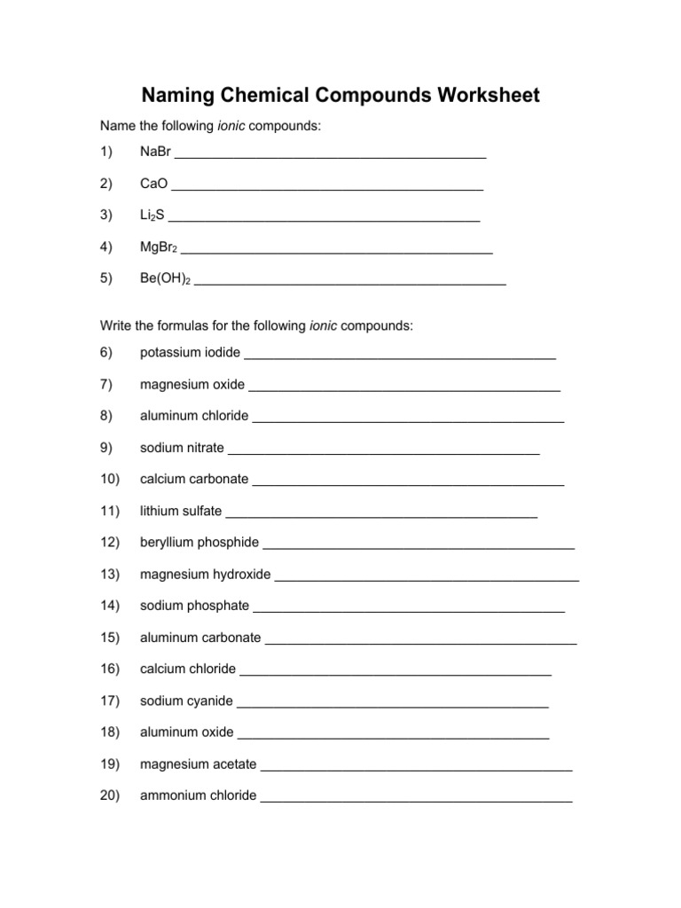 Naming Chemical Compound | PDF | Magnesium | Oxide