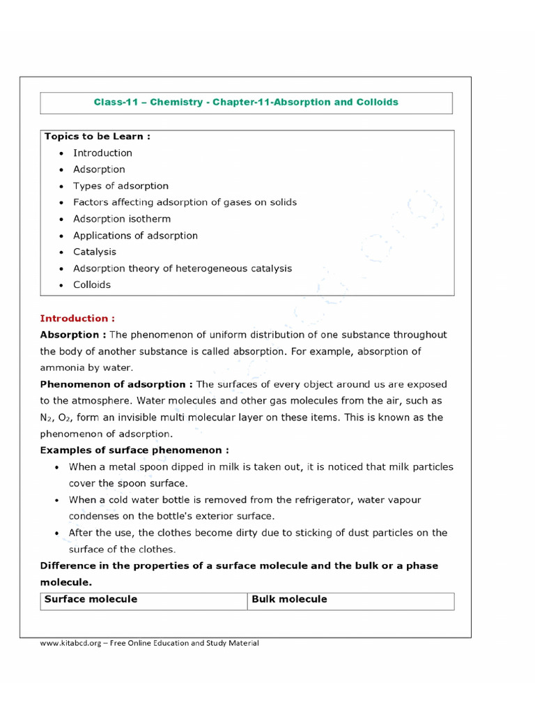 CH 11 Kitabcd MSB Class 11 Chem | PDF