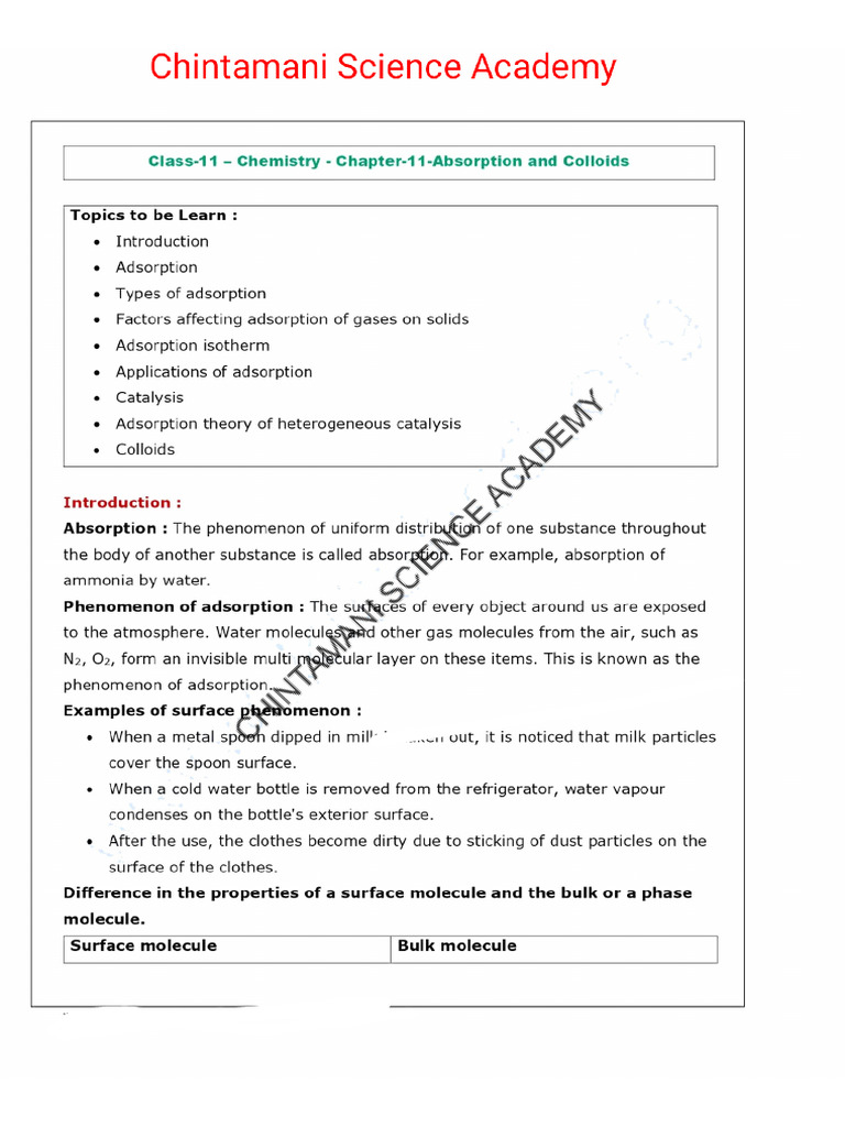 Adsorption and Colloids | PDF