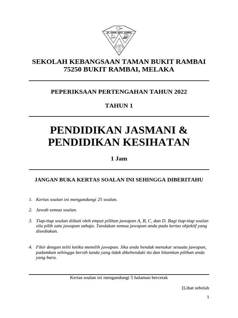 Muka Depan PJ Dan PK | PDF