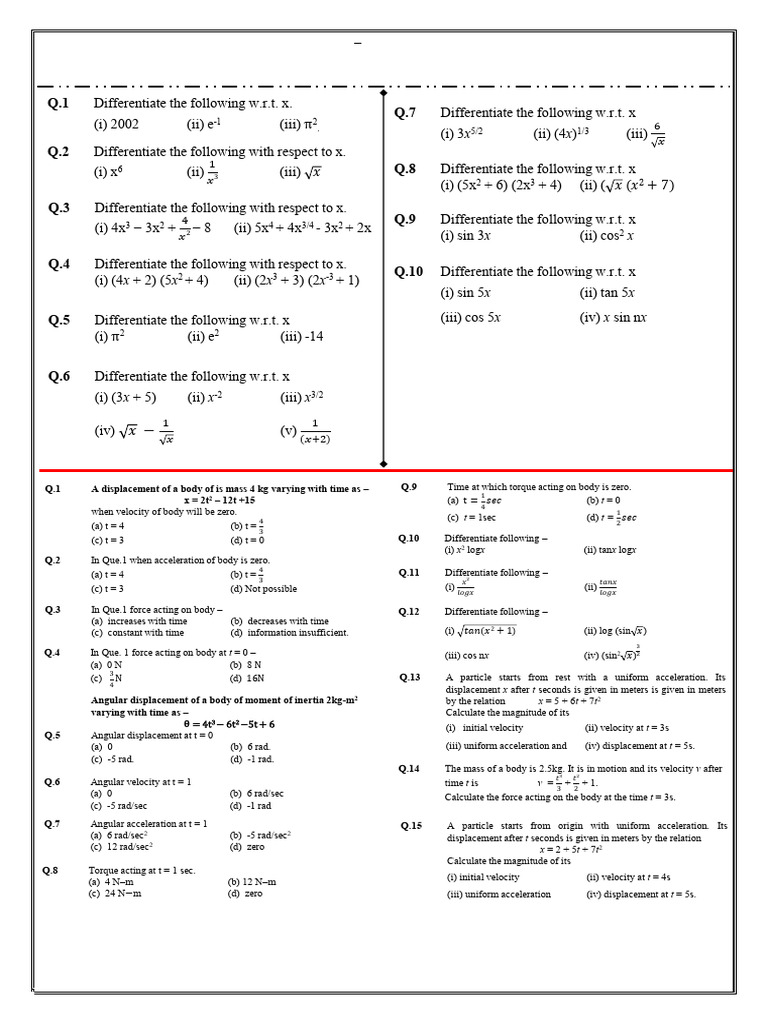 Assignment - 1 Basic Mathematics | PDF | Acceleration | Velocity