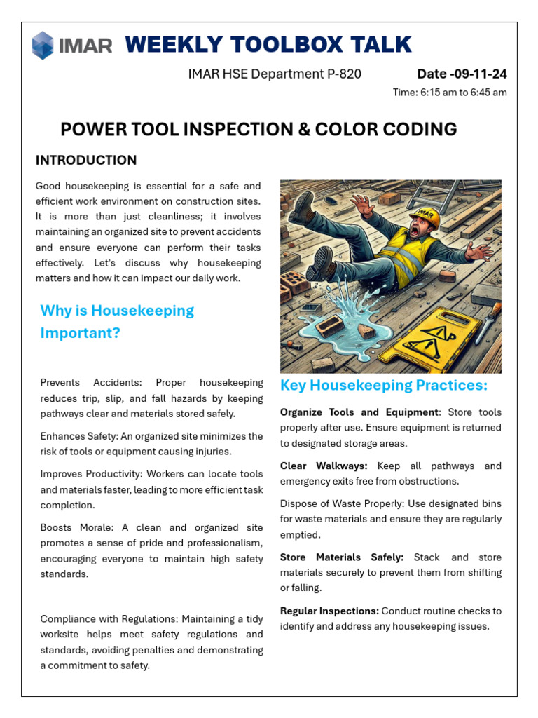 Housekeeping Practices for Safety | PDF | Housekeeping | Occupational ...