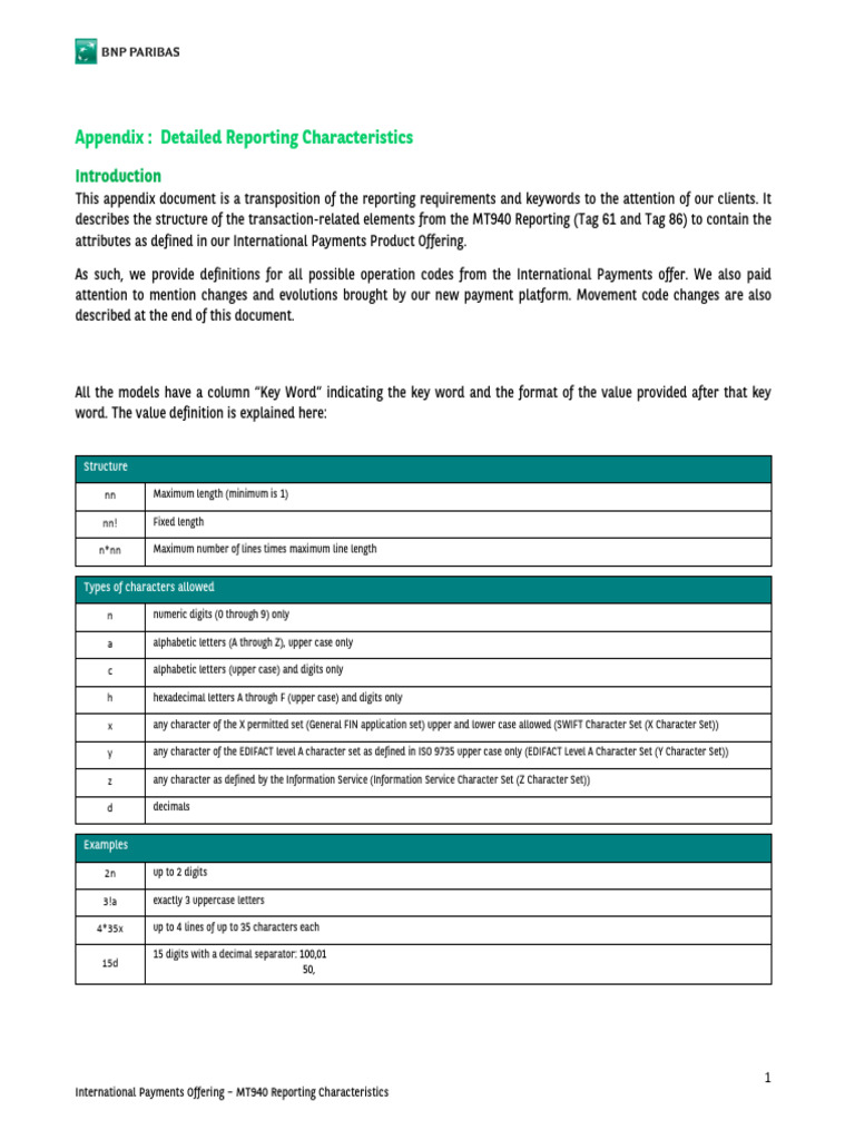 mt940-details | PDF | Character Encoding | Letter Case
