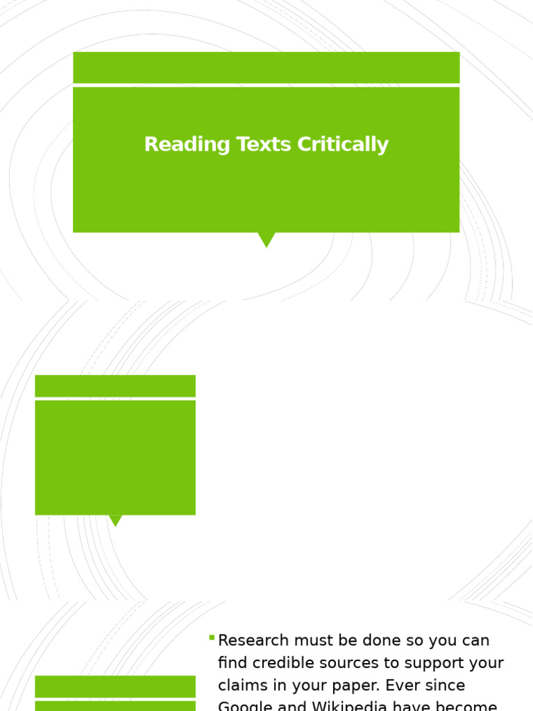 Reading Texts Critically Lesson 3 | PDF | Critical Thinking | Thought
