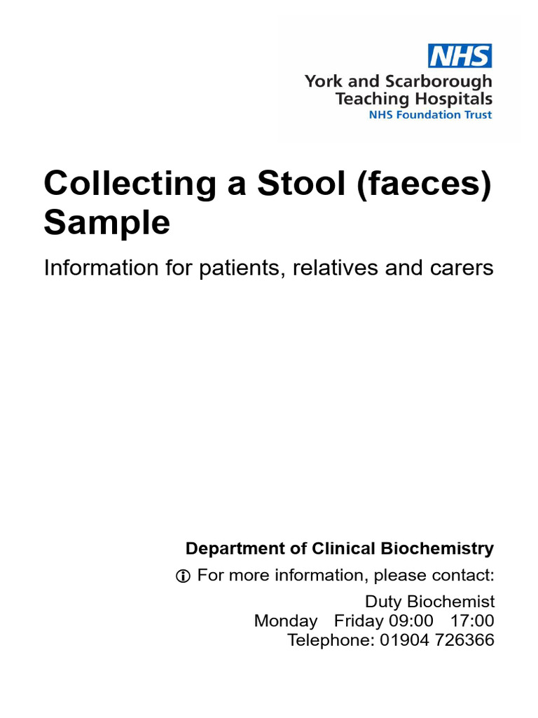 How to Collect a Stool Sample | PDF | Human Feces | Toilet