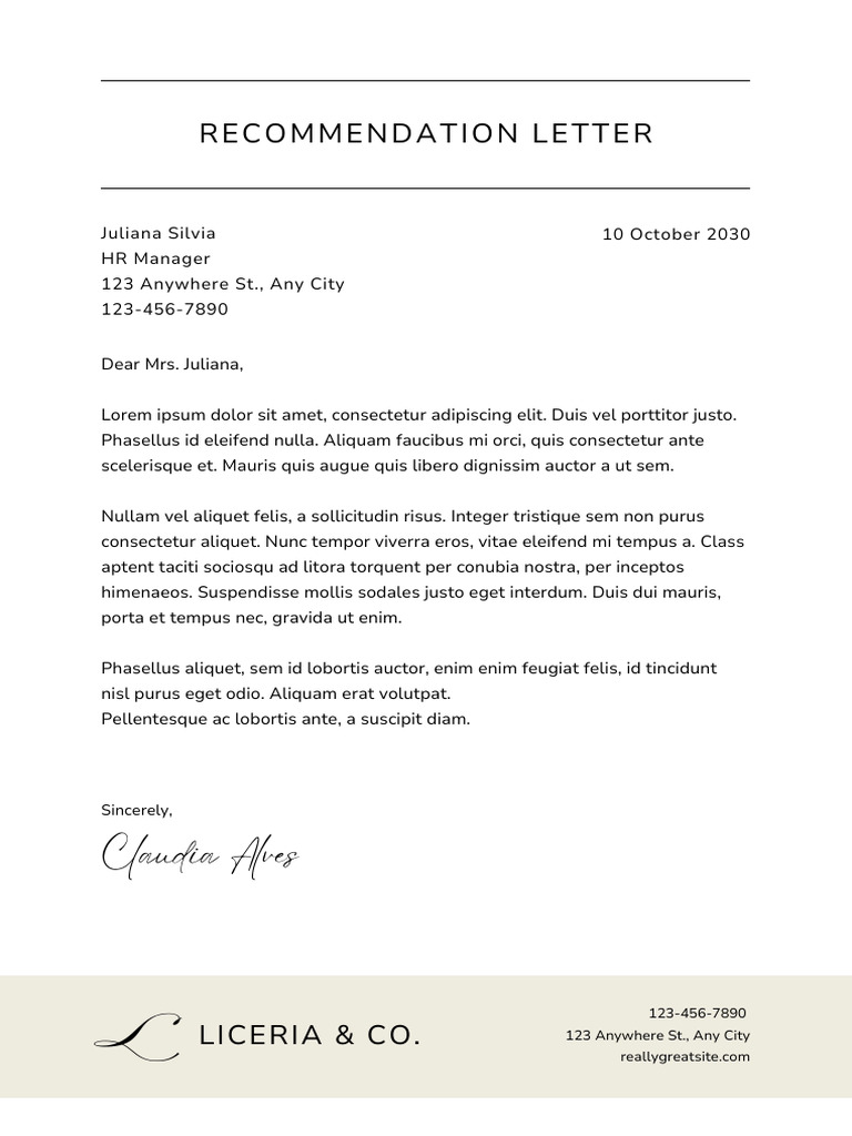 Beige Minimal Professional Recommendation Letter A4 - 20241110 - 105322 ...