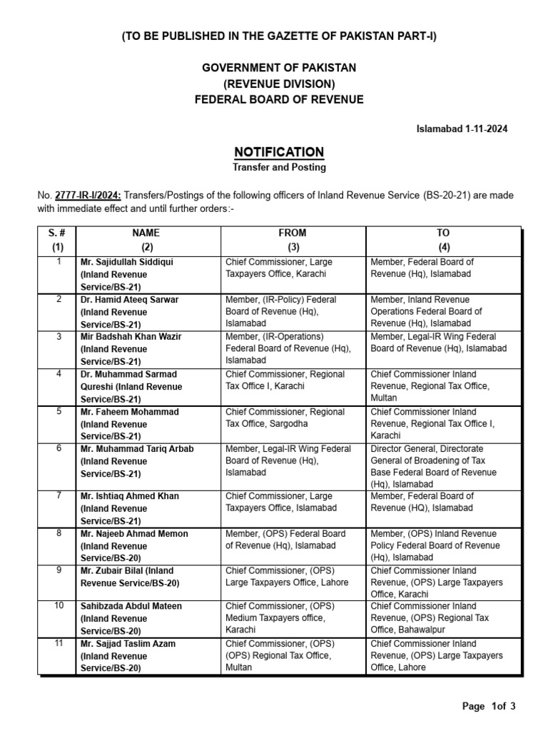 Notification | PDF | Government Of Pakistan | Pakistan