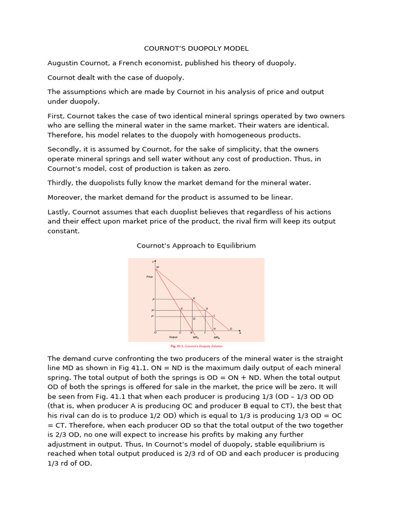 Cournot Pdf Technology Engineering