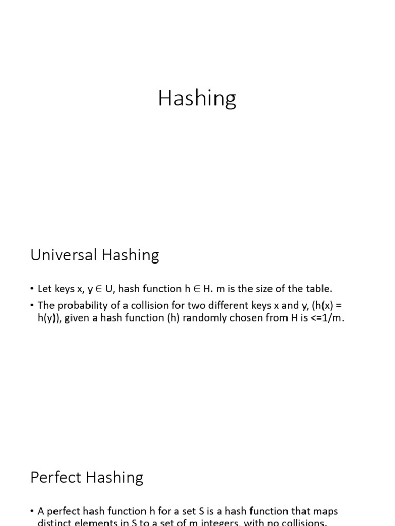 Hashing | PDF | Teaching Methods & Materials Hashing | PDF | Teaching Methods & Materials
