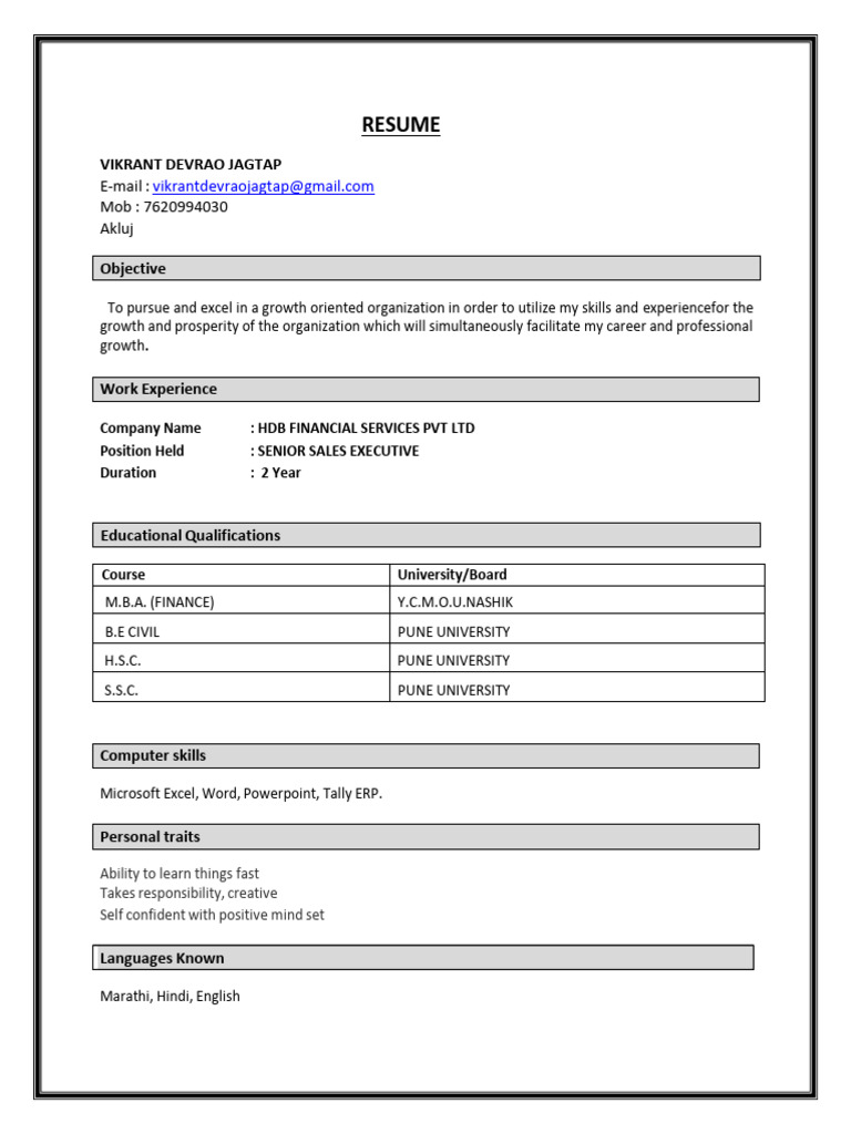 Vikrant Resume | PDF | Career & Growth | Wellness