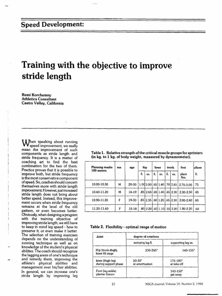 Speed - Development Stride Lenght 1 | PDF | Science & Mathematics | Computers