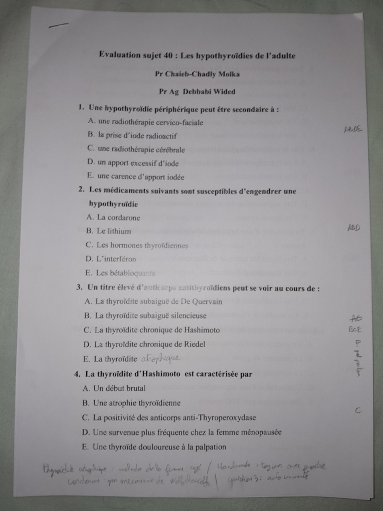 Hypothyroidie de L - Adulte Fms 2023 | PDF