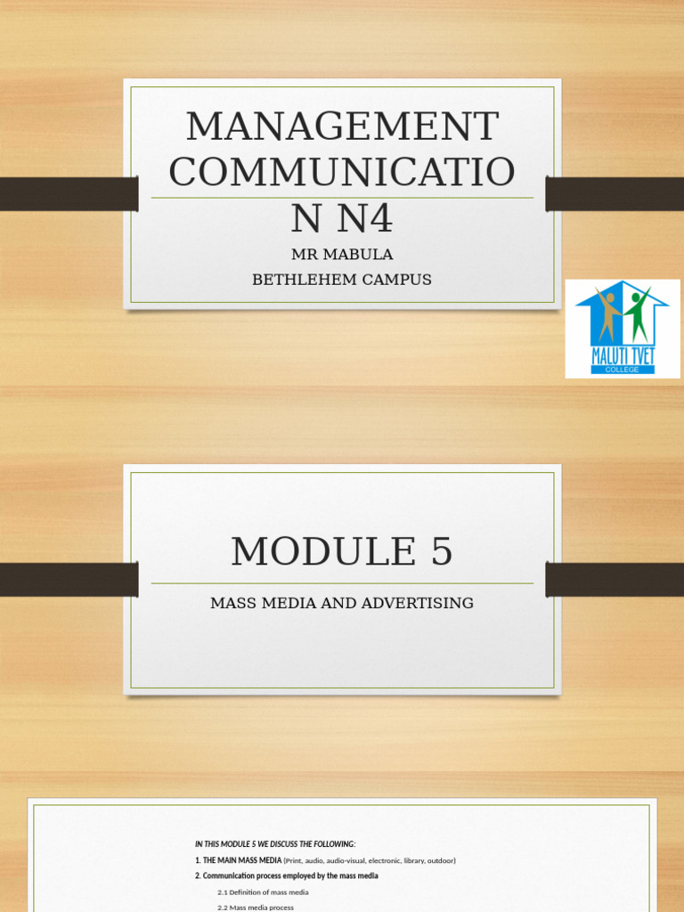 N4 Management Communication Module 5 | PDF | Business