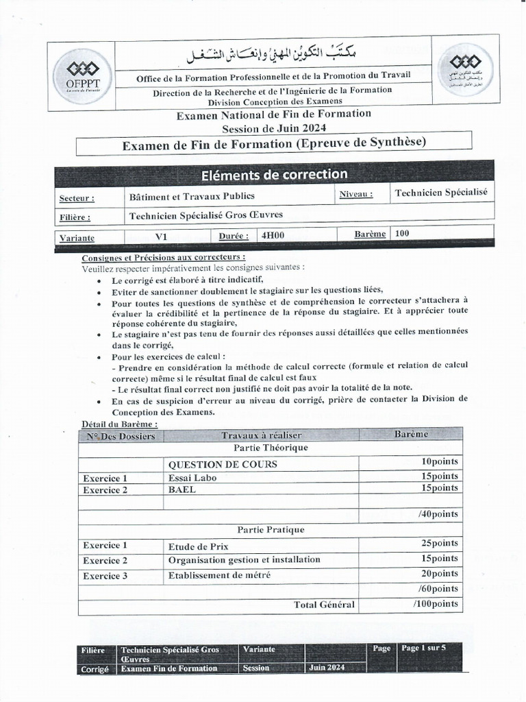 Correction Eff Tsgo 2024 V1-V2 | PDF