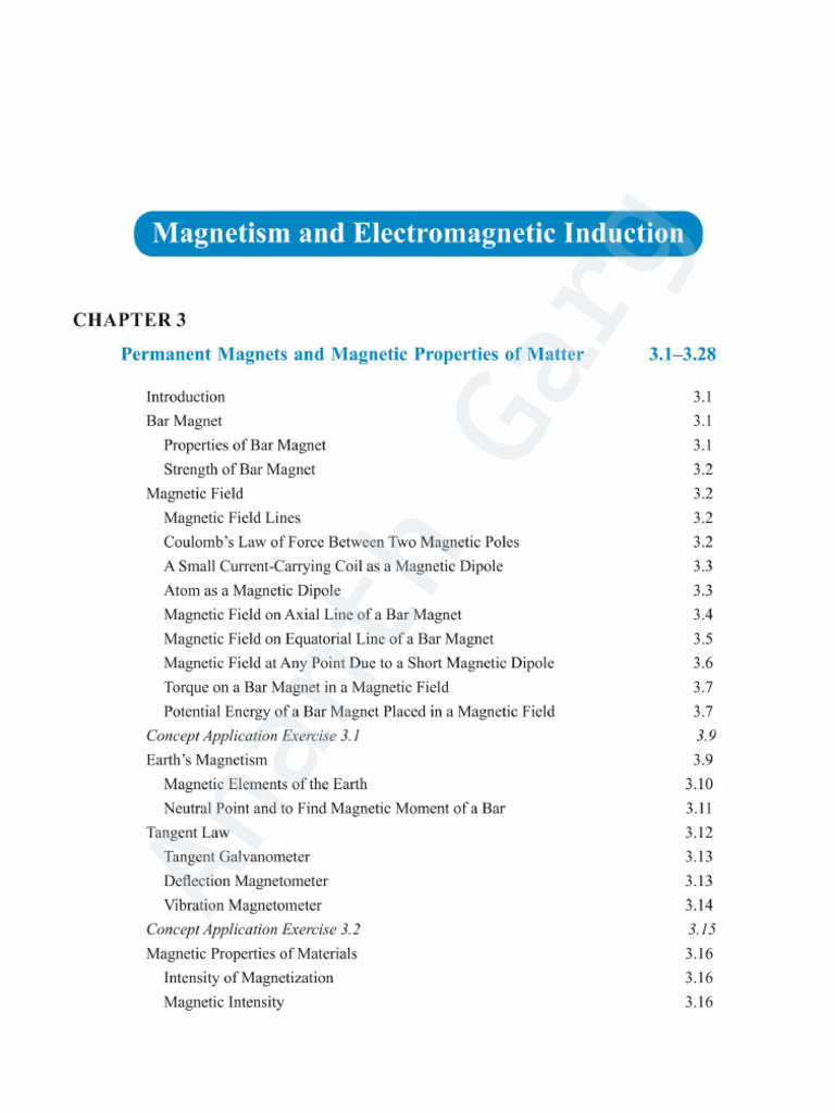 3 Permanent Magnets and Magnetic Properties of Matter Chapter | PDF
