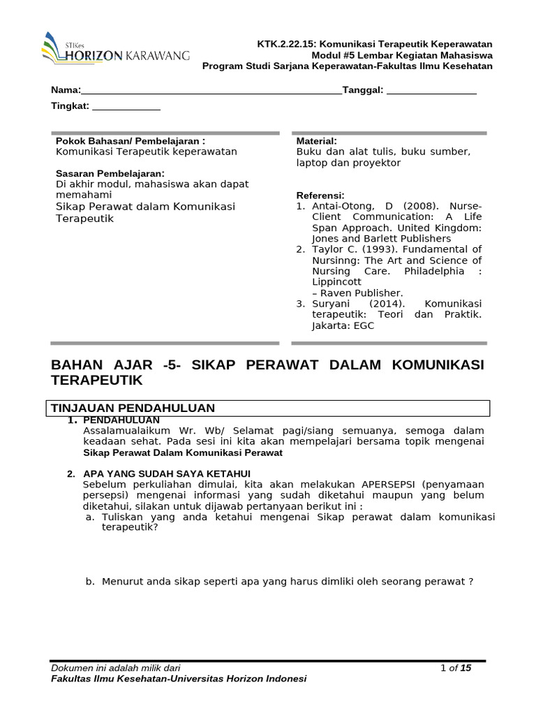 Modul 5 - Sikap Diri | PDF