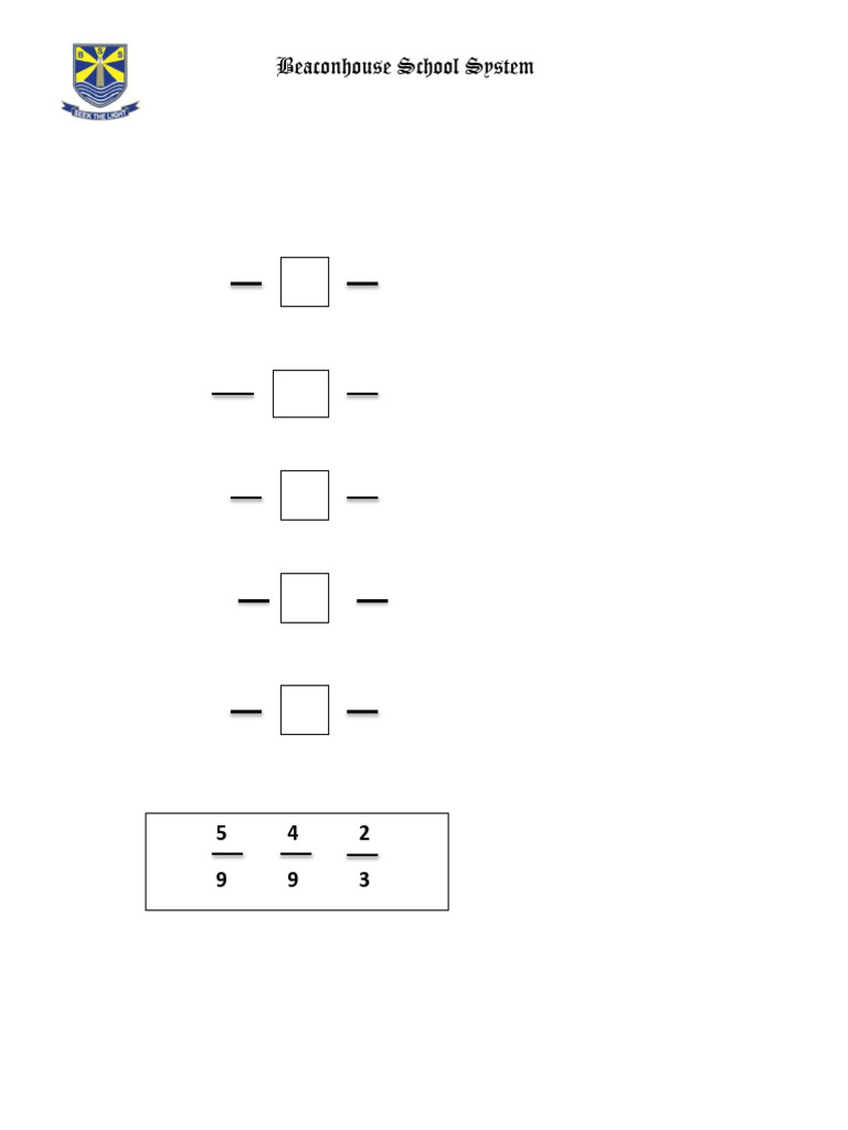 Comparing Fraction Worksheet, Day 1 | PDF