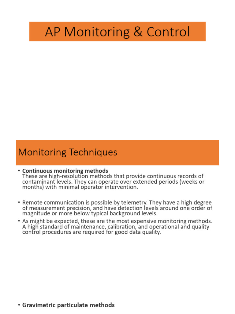 AR Monitoring and Control Tech | PDF | Filtration | Chemistry