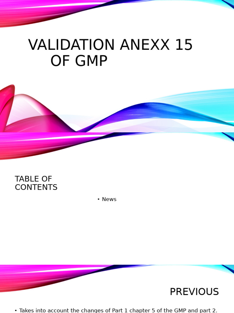 Validation Anexx 15 | PDF