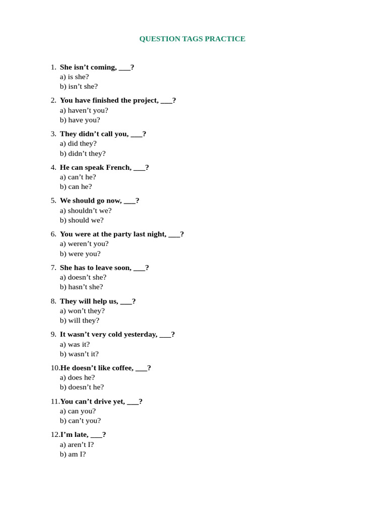 Question Tags | PDF | Language Arts & Discipline