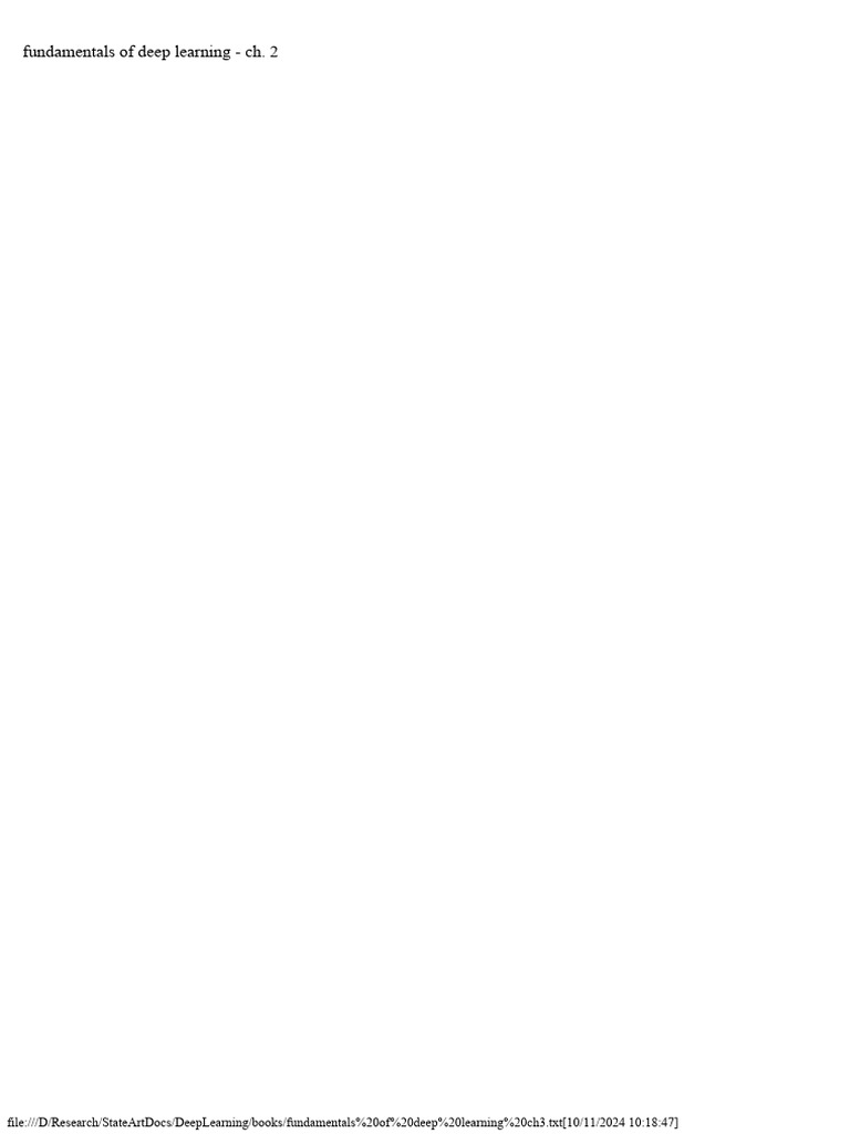 Deep Learning Fundamentals: Chapter 2 | PDF