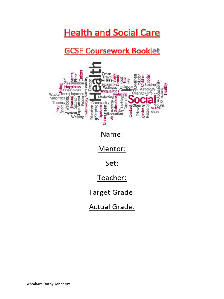 GCSE Health and Social Care Guide | PDF | Self Concept | Self Esteem
