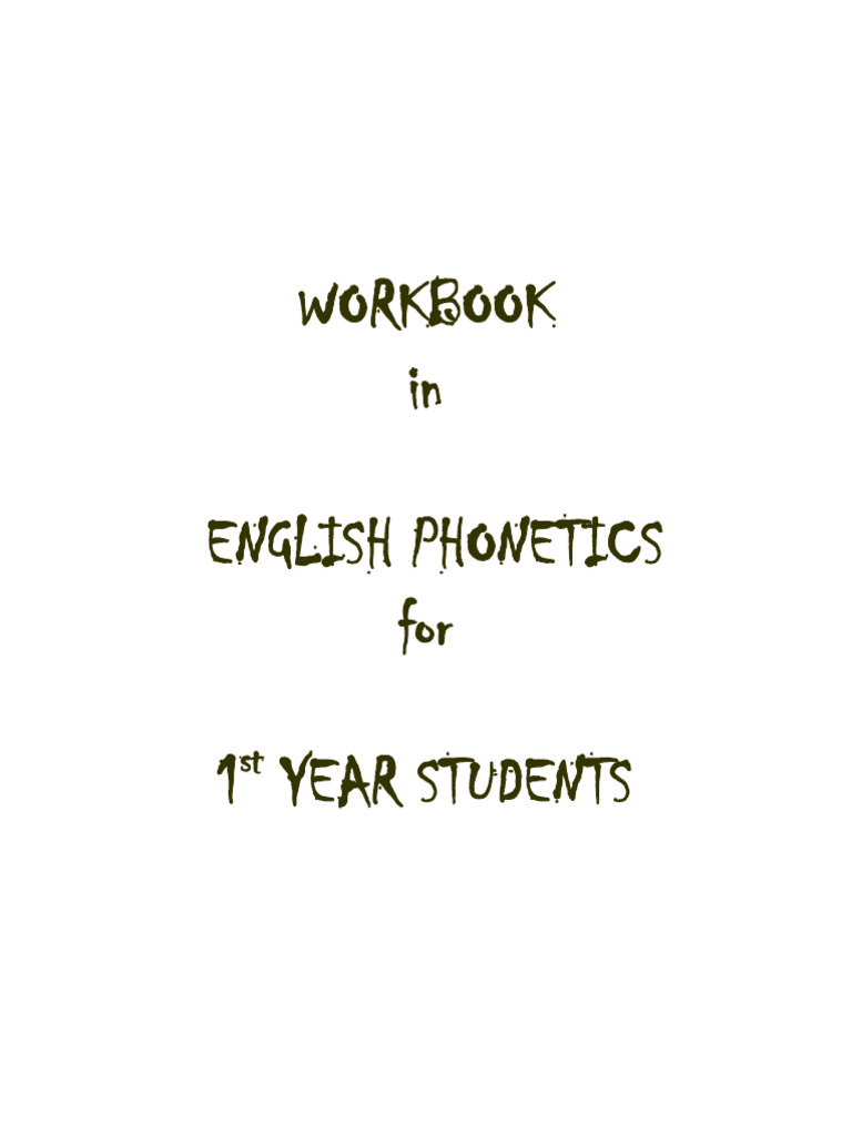 Workbook in Phonetics | PDF | Consonant | Phoneme