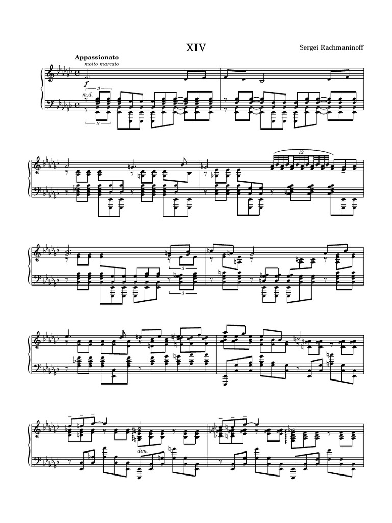 Tudes-Tableaux Op.39 No. 5 Appassionato - Sergei Rachmaninoff | PDF