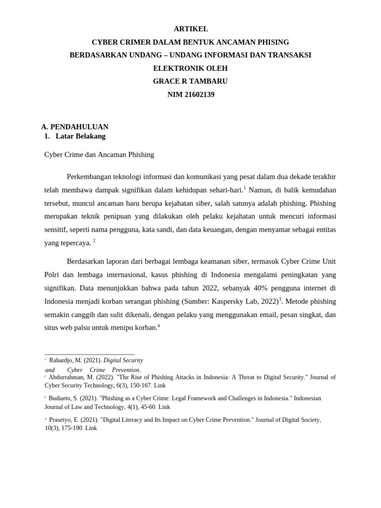 Ancaman Phishing dan UU ITE | PDF