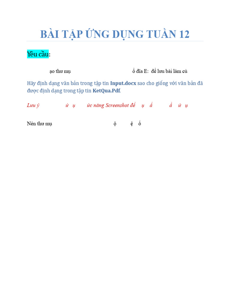 Bai Tap Ung Dung Tuan 12 | PDF