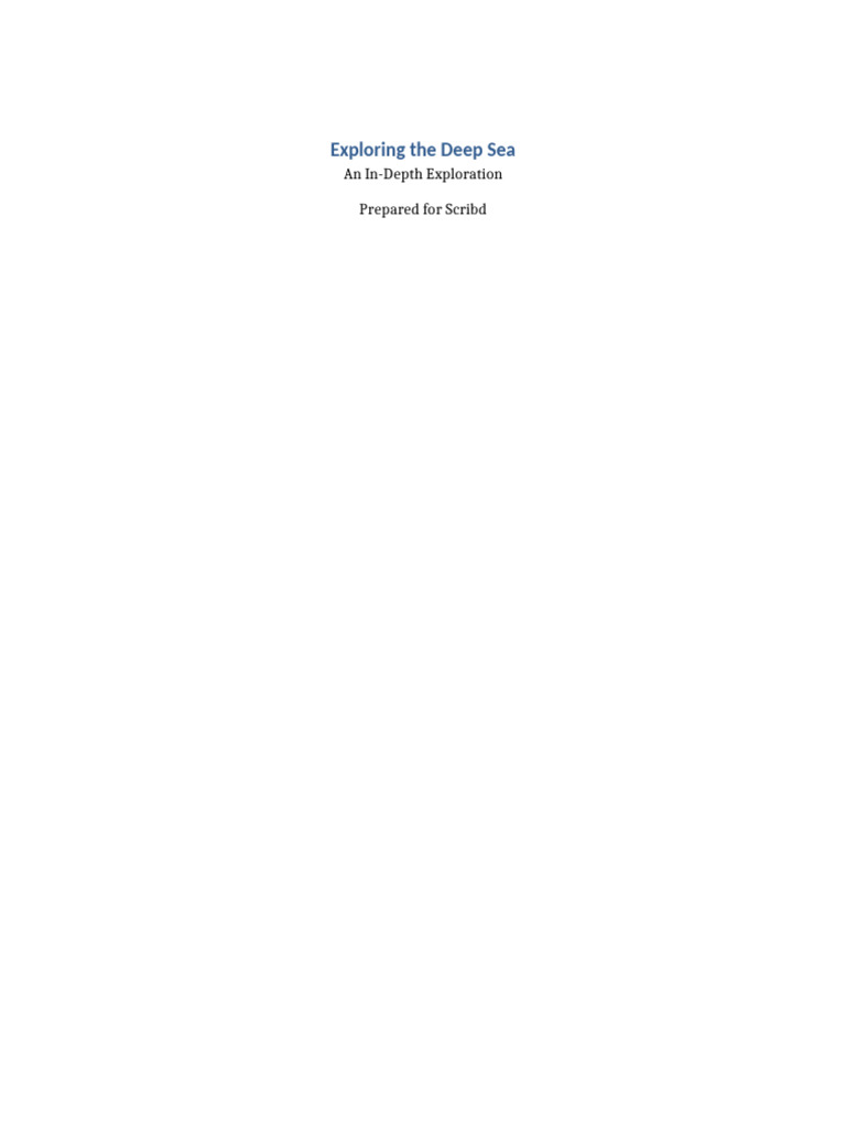 Deep Sea Exploration Guide | PDF | Travel | Foreign Language Studies