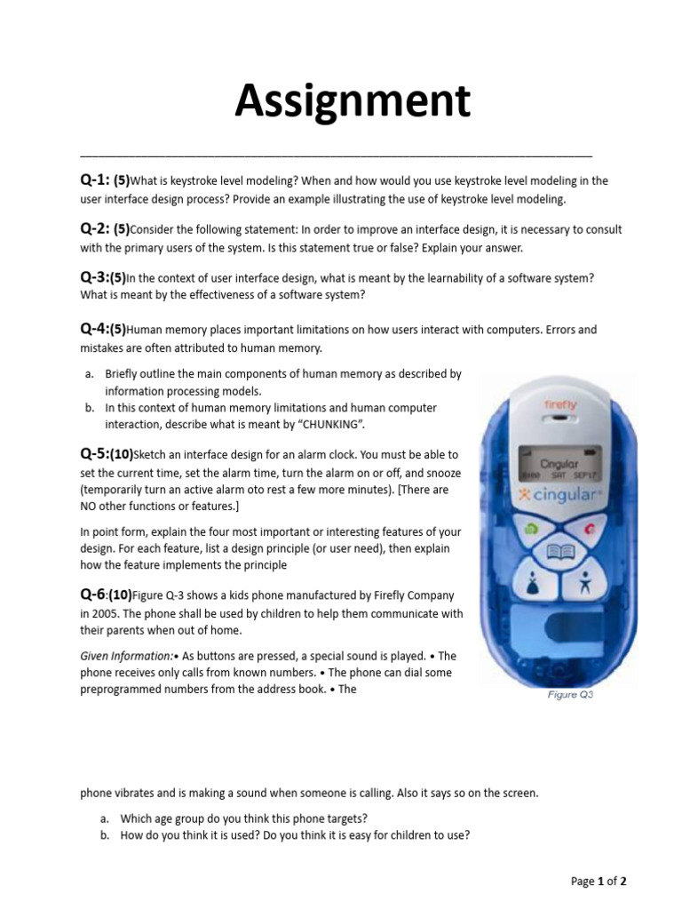 HCI - Assignment - Previous Paper 2 | PDF | Usability | Cognitive Science